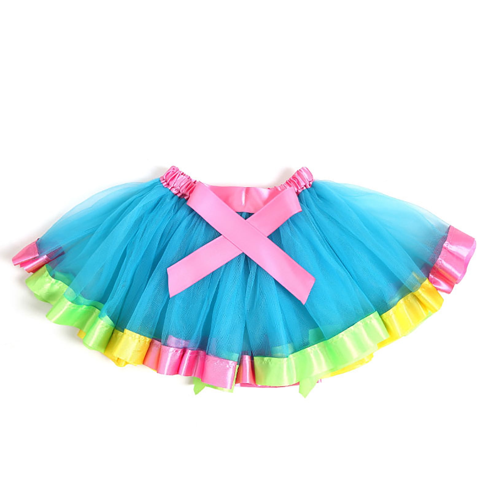 Girls Rainbow Color Tutu Skirt Funny Women's Colorful Layered Tulle ...