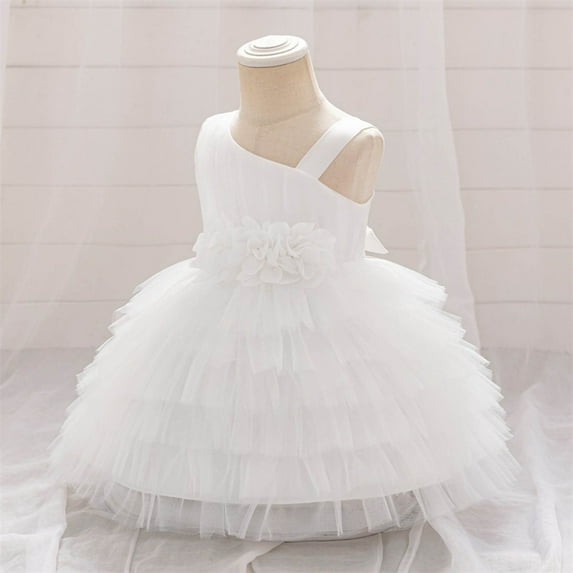 Girls' Rainbow Tulle Pageant Dress with Bow & Feather Sleeves - Party ...