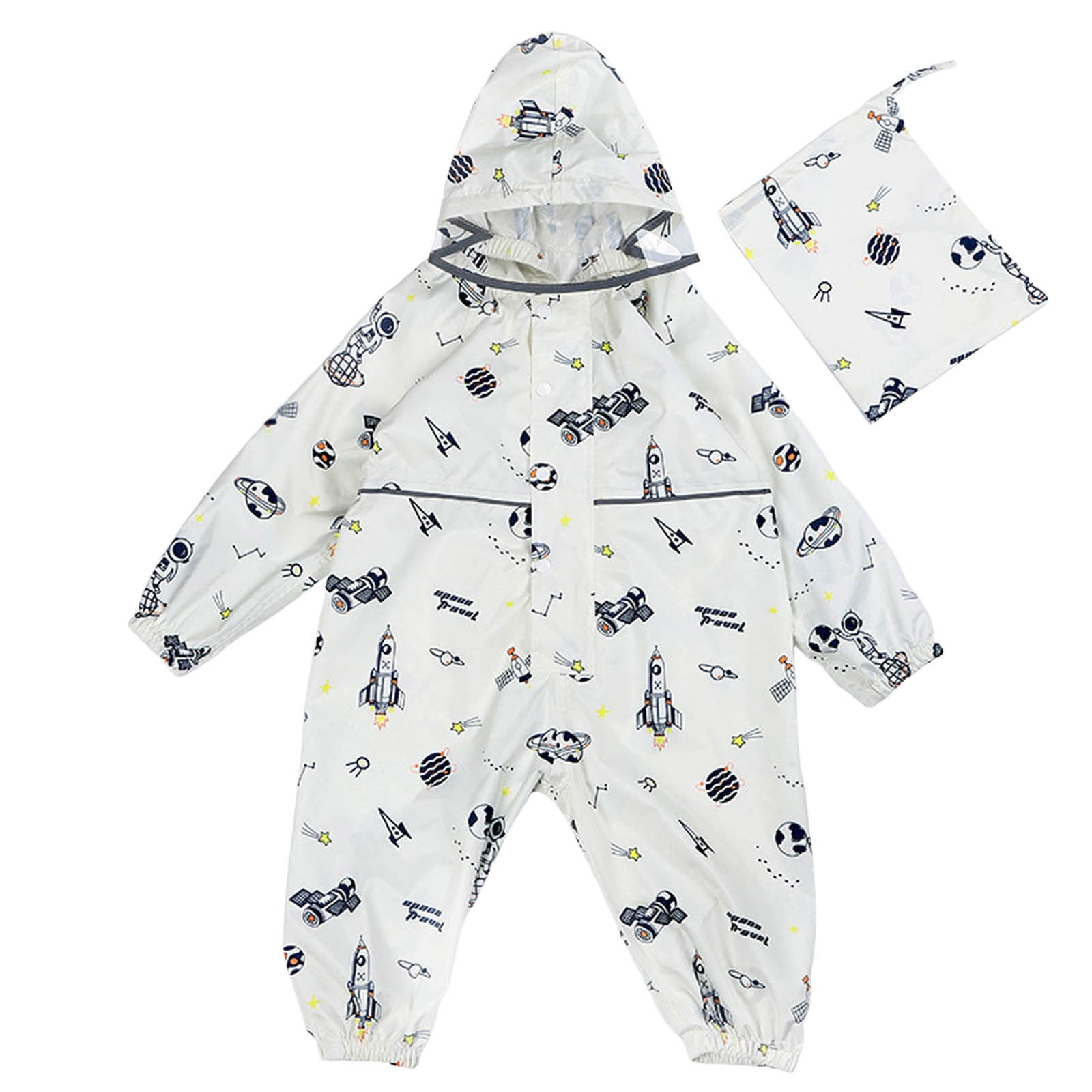 Girls Raincoat Kids Toddler Waterproof Rain Suit Full Body Coverall ...