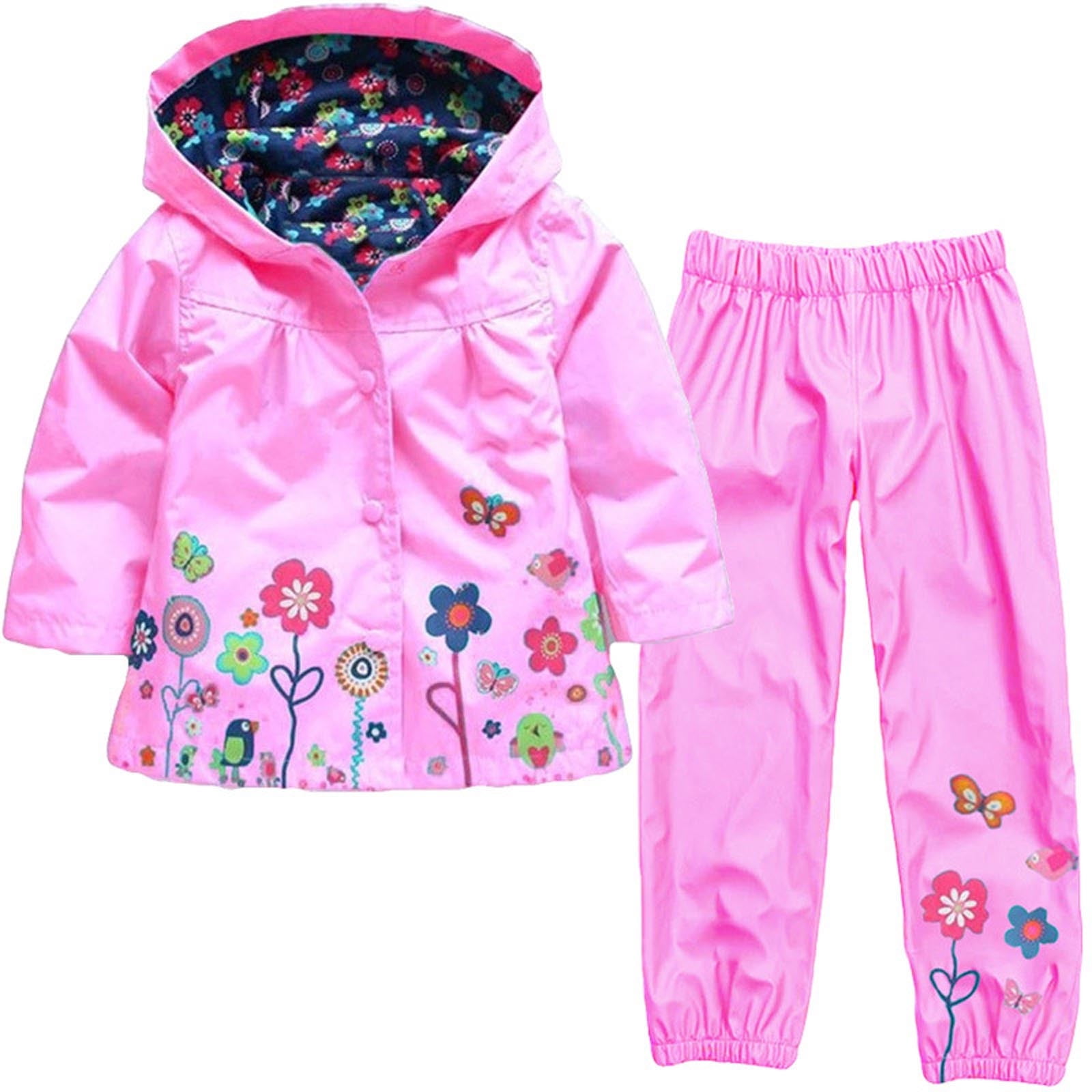 Girls Raincoat Suit Christmas Gift Baby Girl Waterproof Hooded Coat for ...