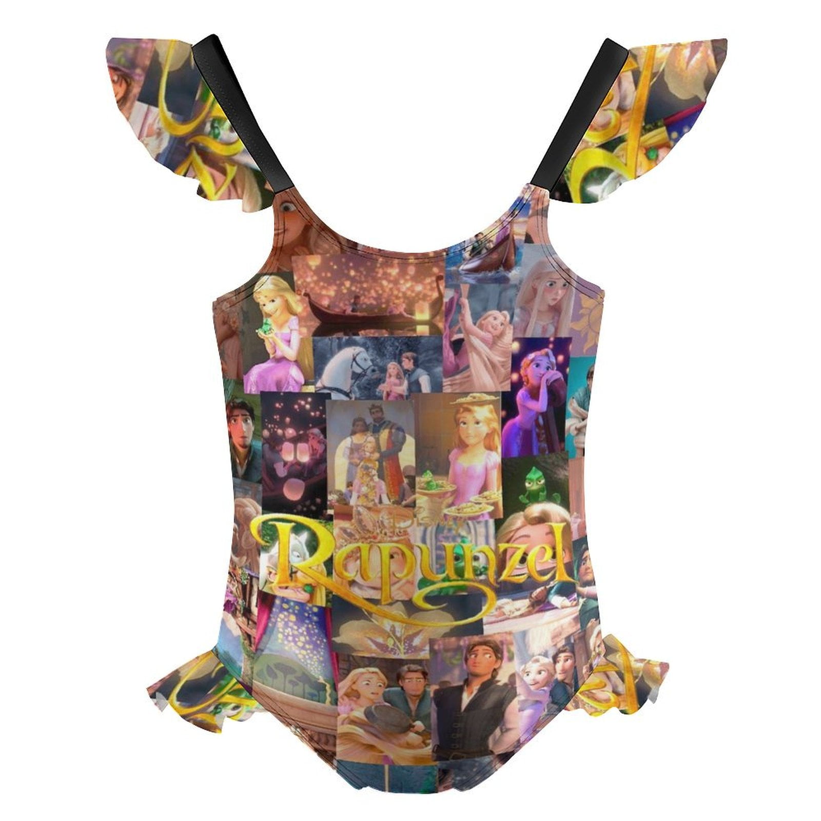 Girls Rapunz-e One Piece Swimsuit Kids Cute Ruffle Bathing Suit Cartoon ...