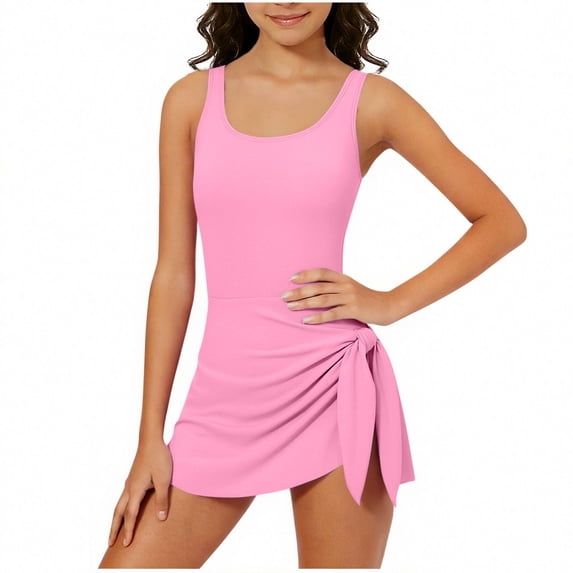 Girls Rash Guard Swimsuit Sun Protection One Piece Swim Dress ...