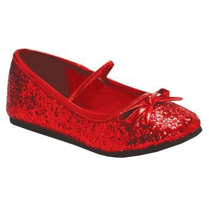 Girls Red Ruby Glitter Ballet Flat Shoes - Walmart.com