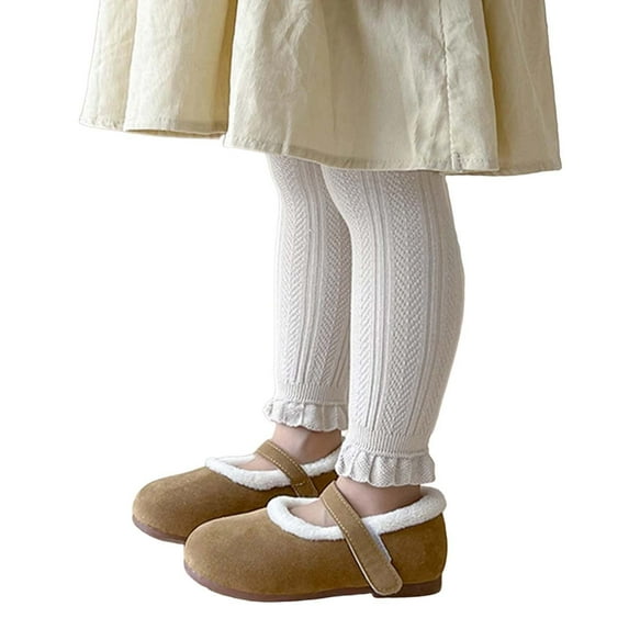 Girls Ribbed Ankle Leggings Solid Color Thin Stretch Pants Soft ...