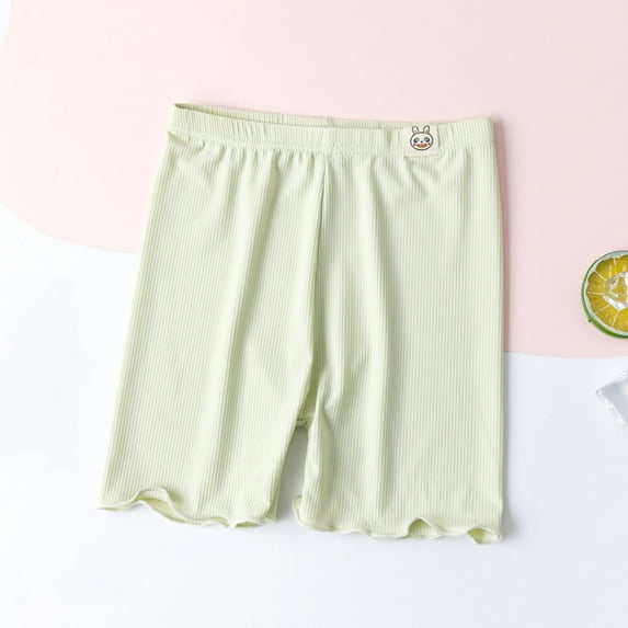 Girls Ribbed Bike Shorts 5-Pack | Soft Stretchy Mid-Thigh Shorts for ...