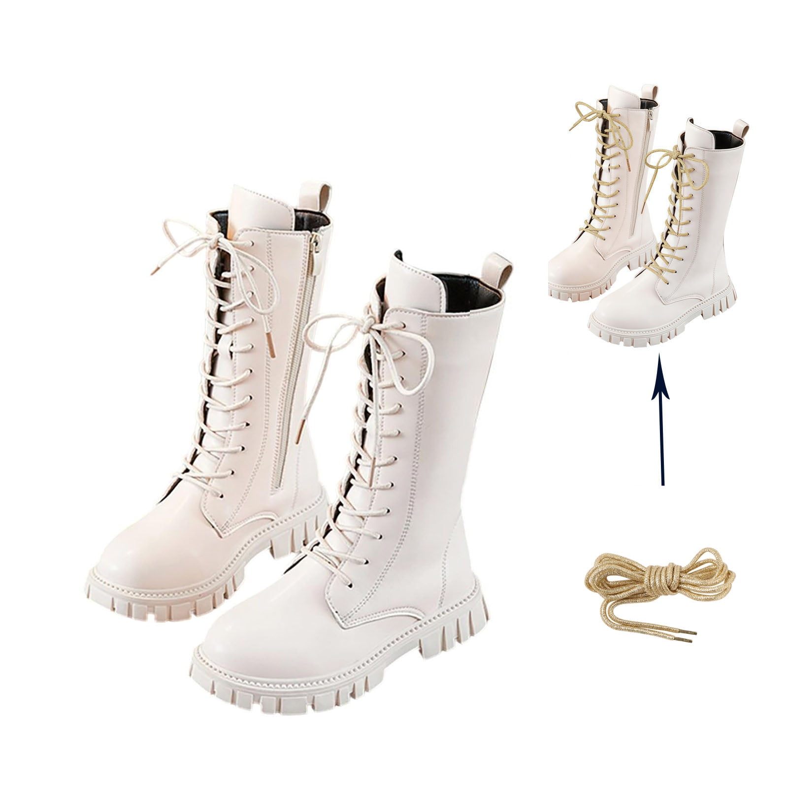 Girls Riding Boots, Short Leather Booties with Side Zipper, Soft Sole ...
