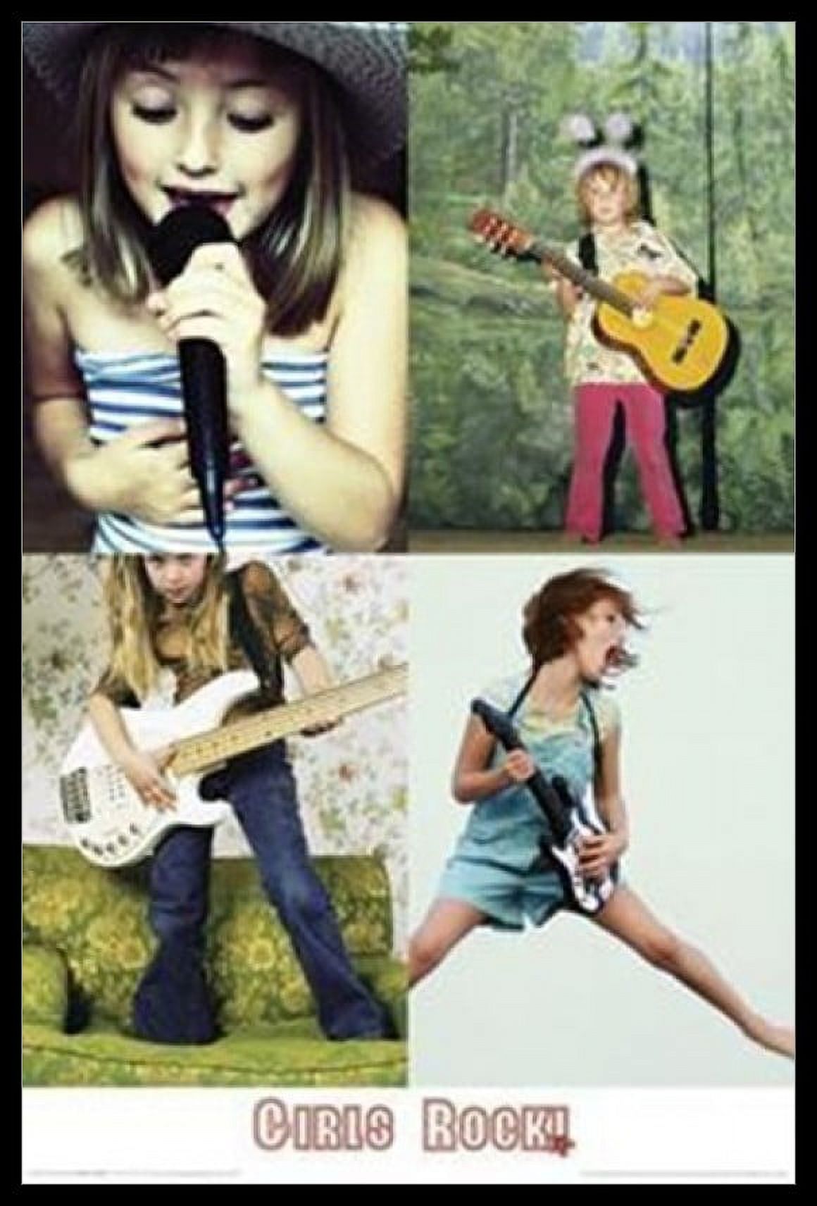 Girls Rock Laminated & Framed Poster (24 x 36) - Walmart.com