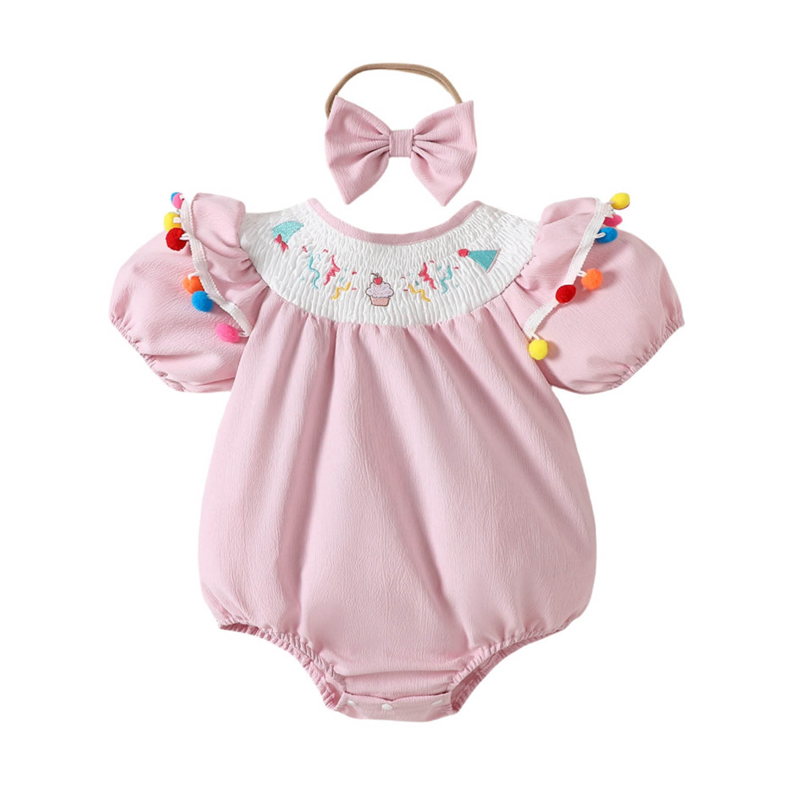 Girls Romper Girls Short Sleeve Embroider Tassels Romper Bodysuits ...