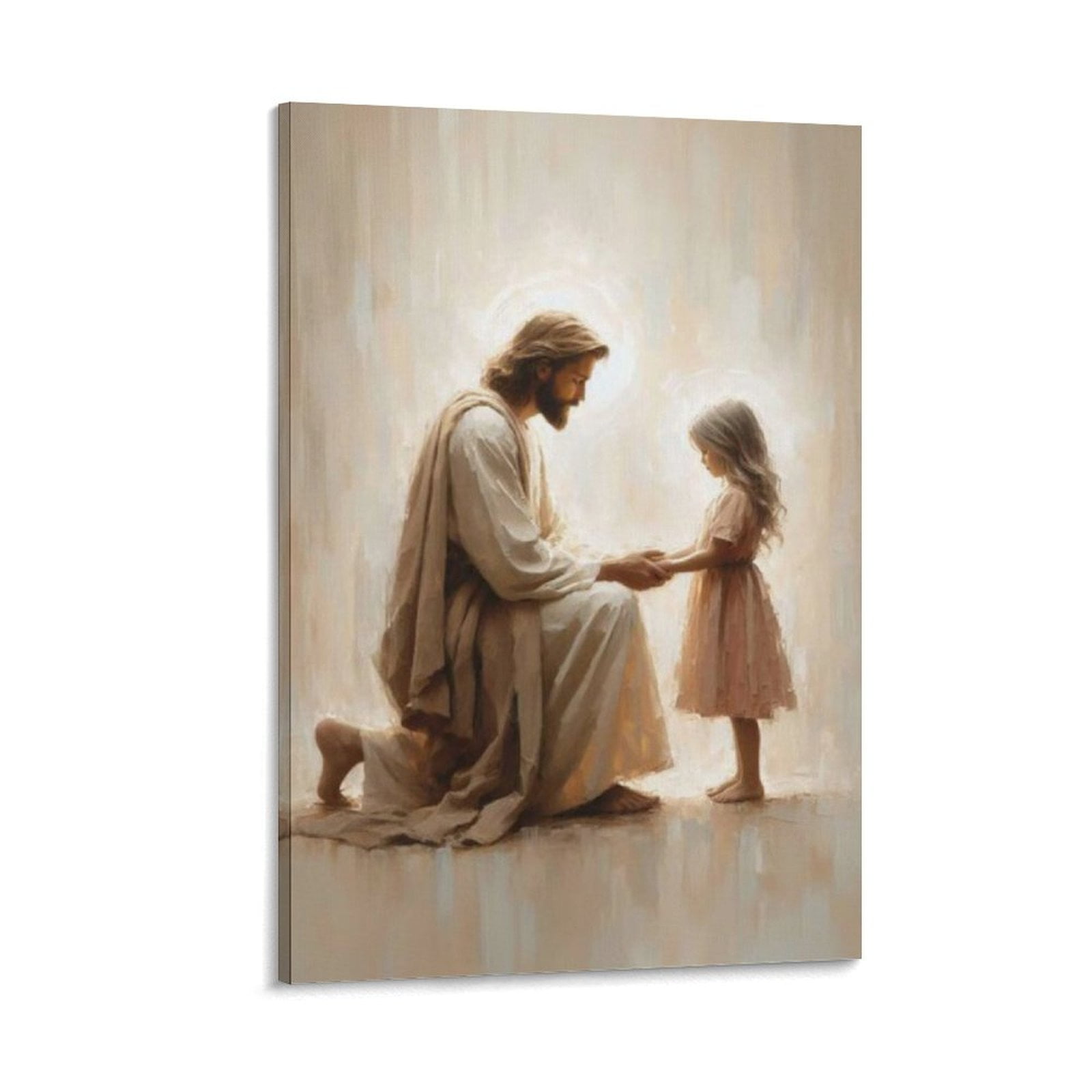 Girls Room Wall Decor Jesus And Little Girl Praying Together Poster ...