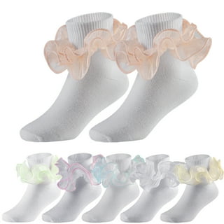 Jefferies Socks Girls TuTu Ruffle Frilly Princess Lace Trim Turn Cuff ...