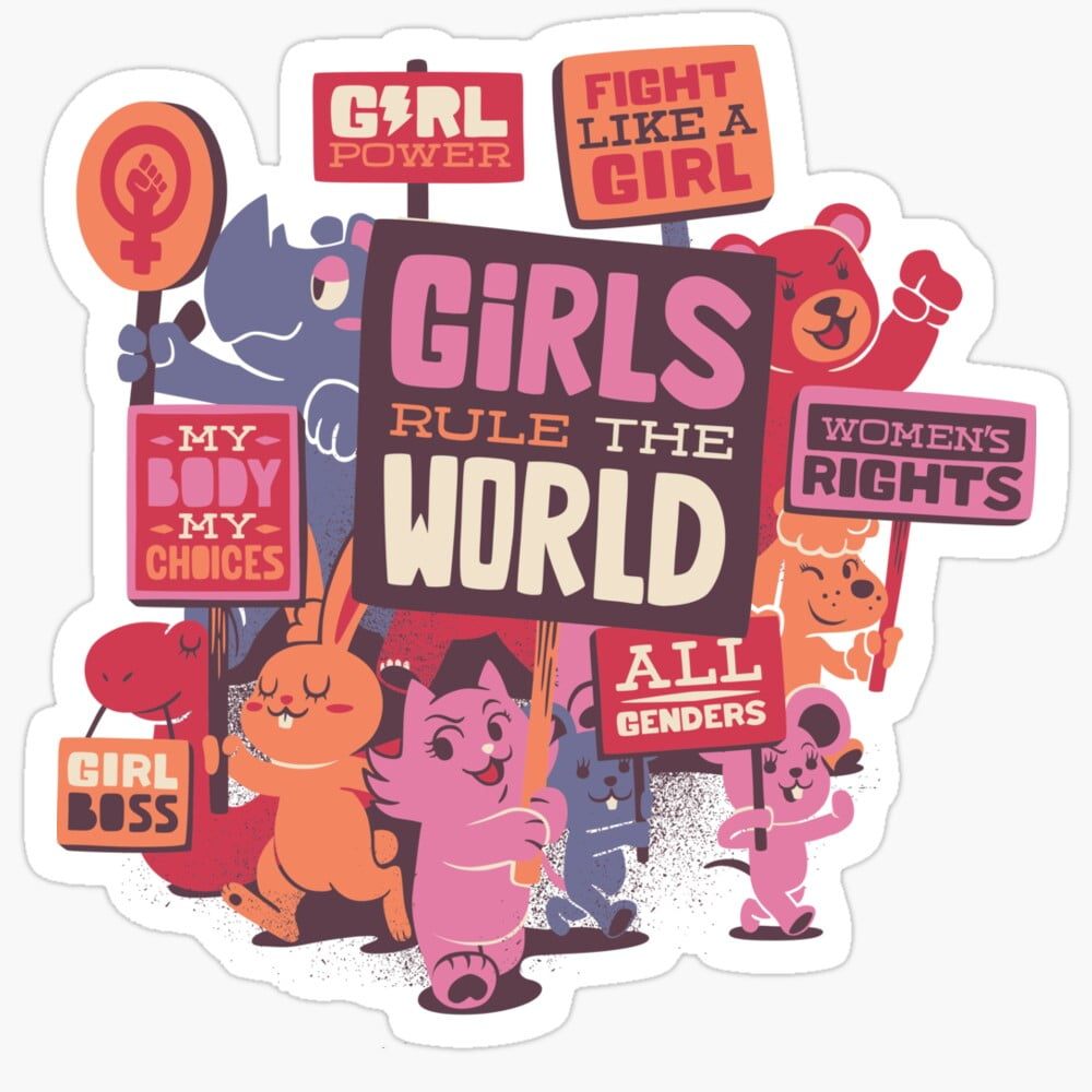 Girls Rule The World Sticker Phone Decal Water Bottle Stickers Car ...