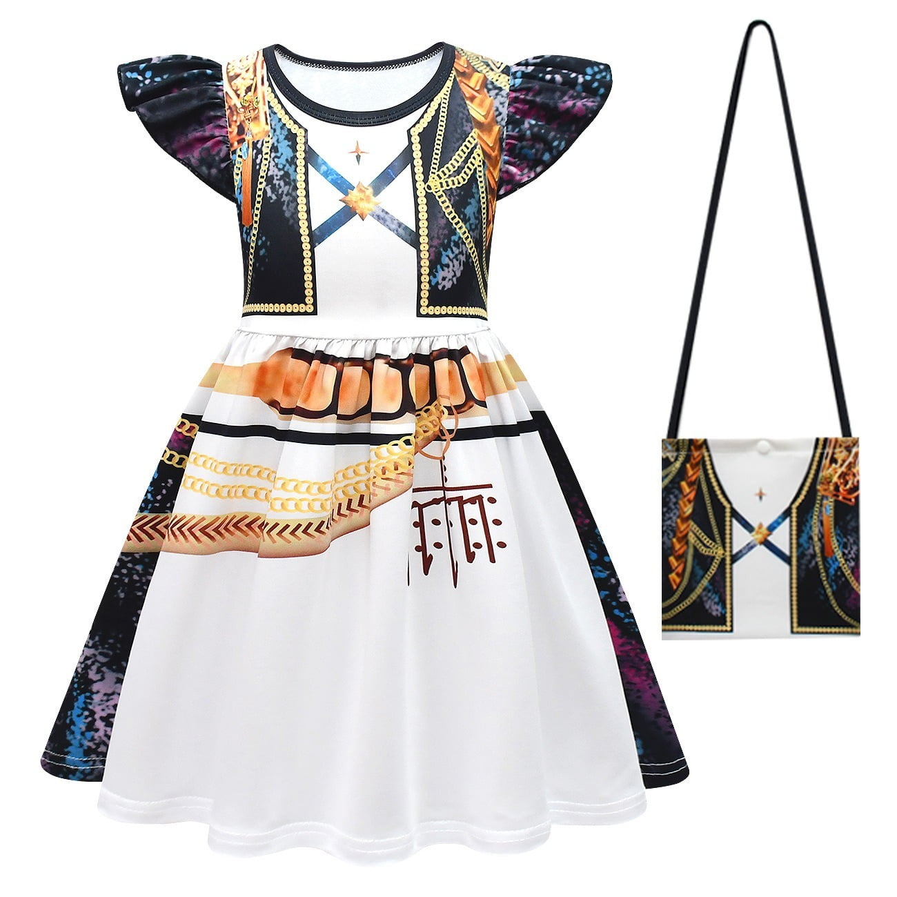 Girls Singer Costume Dress with Bag Halloween Cosplay Outfits - Walmart.com
