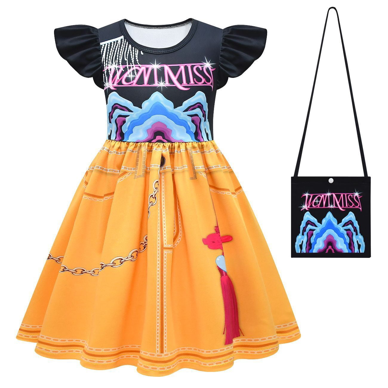 Girls Singer Costume Dress with Bag Halloween Cosplay Outfits - Walmart.com