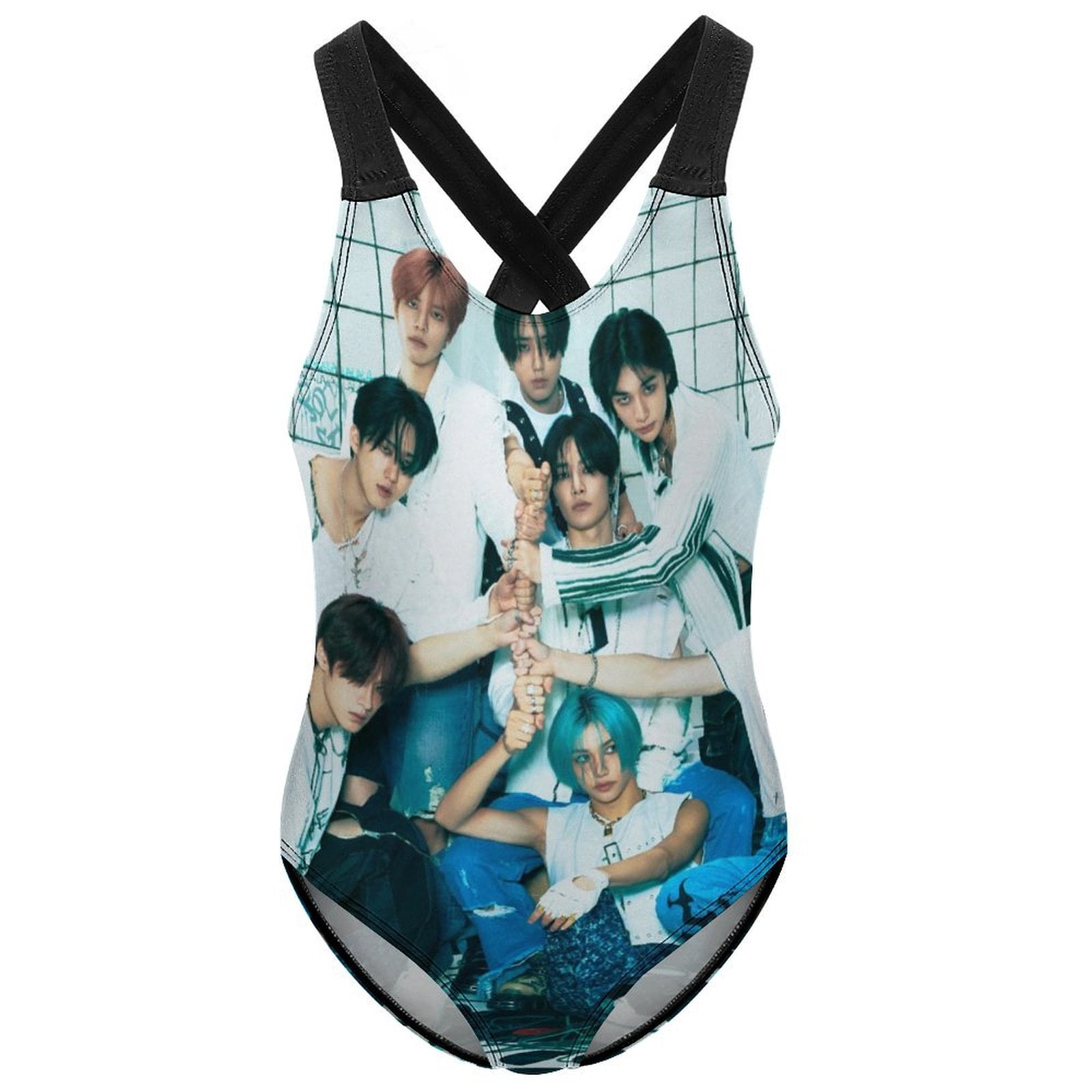 Girls SKZ Stray Korea Ki-DS One Piece Swimsuits Bathing Suits Cross ...
