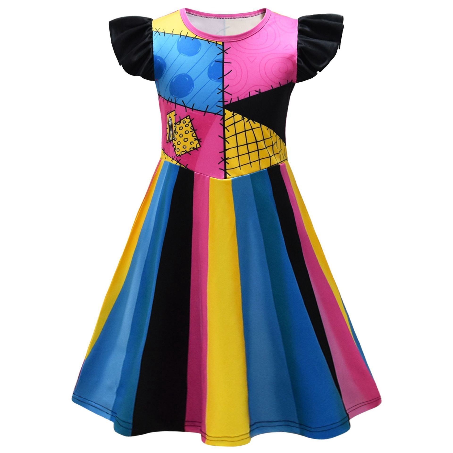 Girls Sally Dress Nightmare Halloween Christmas Cartoon Fancy Dress Up ...