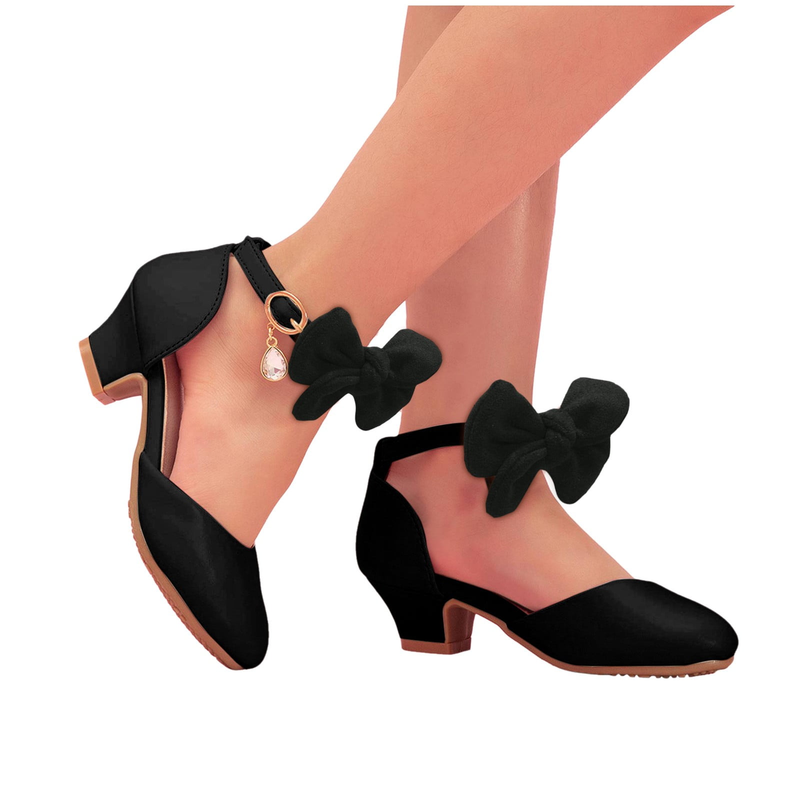 Girls Sandals Girls Dress Shoes Bow Decorated Girls Sandals Low Heel ...