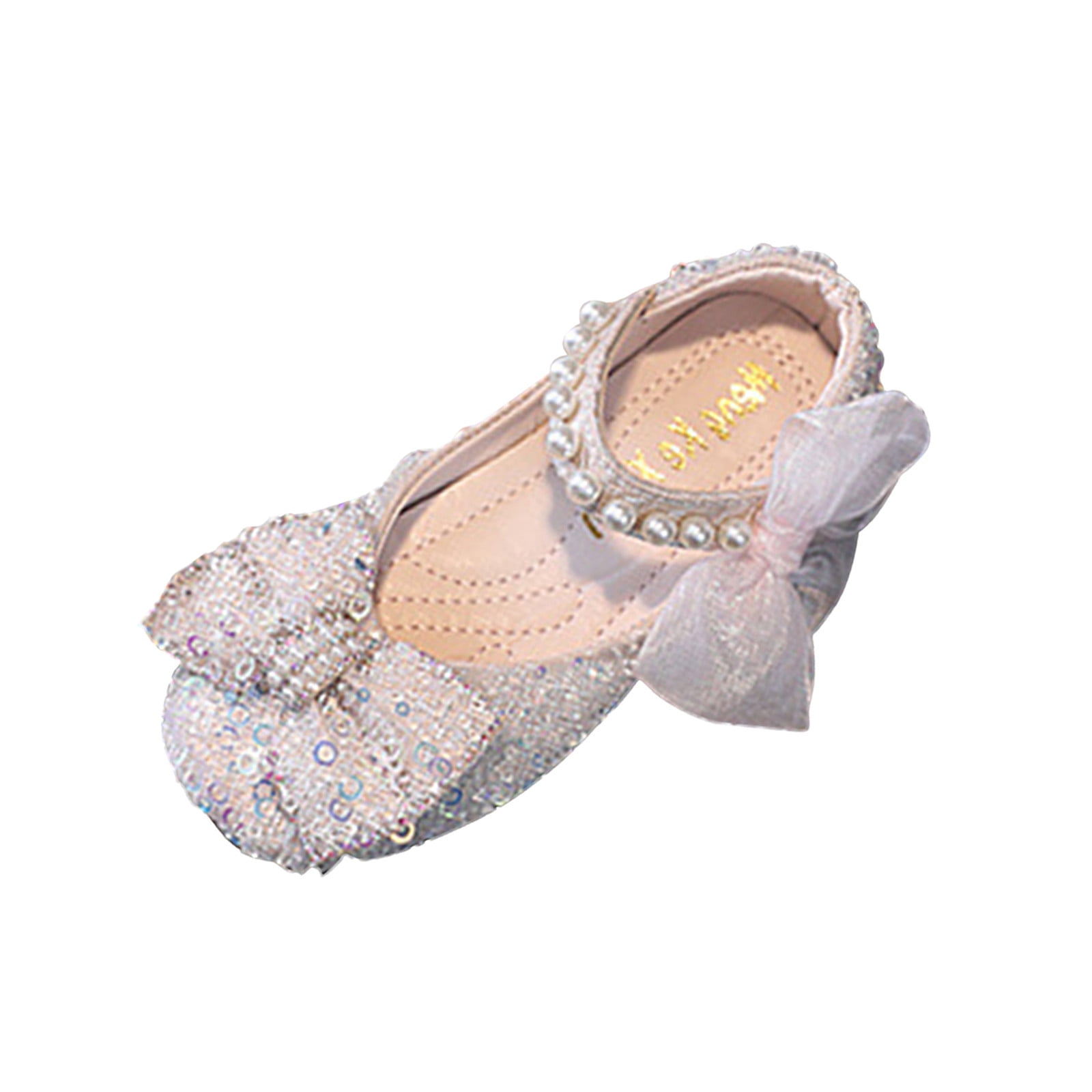 Girls Sandals Performance Dance Childrens Pearl Rhinestones Shining ...