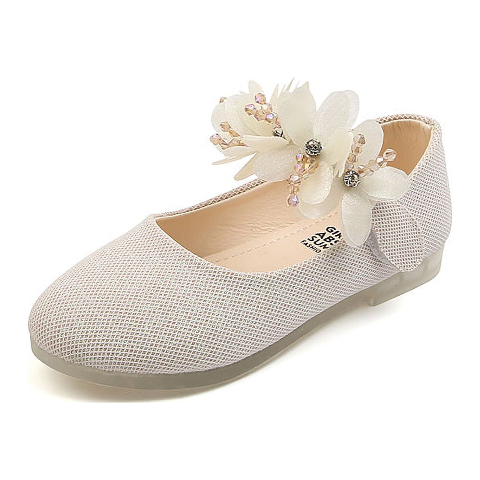 Girls Sandals Shoes Rhinestone Flower Shoes Low Heel Flower Wedding Party Dress Pump Shoes ...