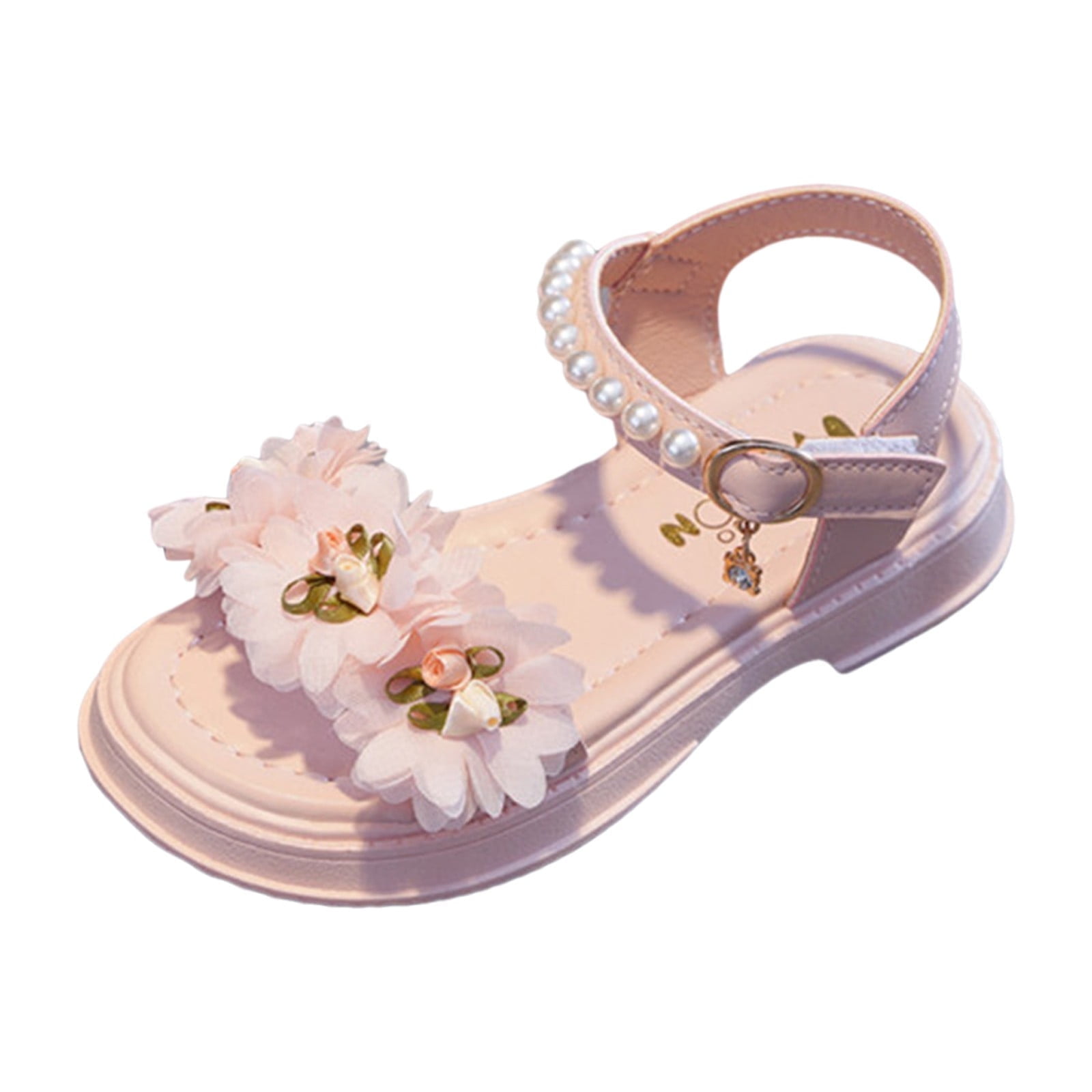 Girls Sandals Shoes Soft Sole Open Toe Sandals Pearl Flower Princess ...