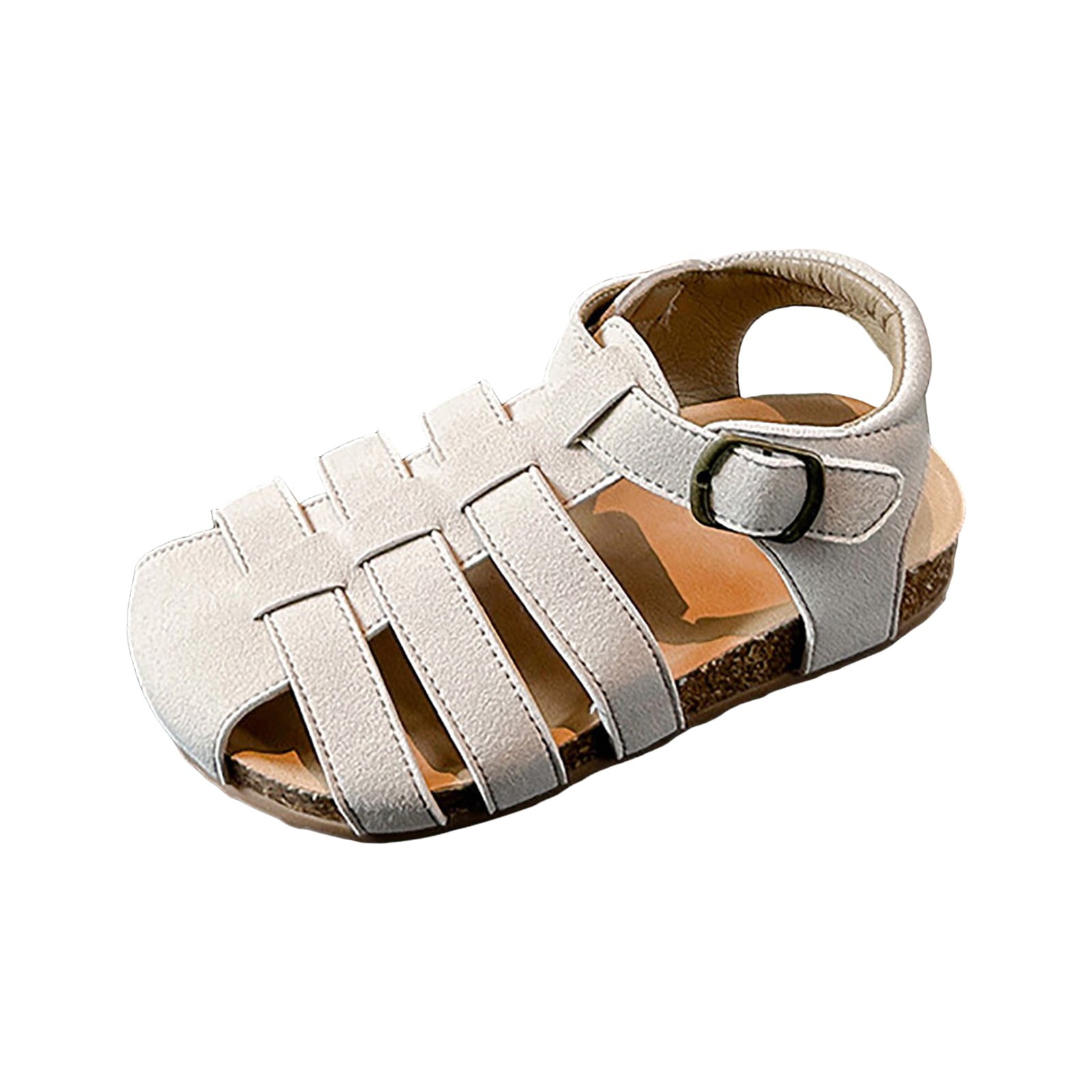 Girls Sandals for Toddler Kids Fashion Cork Footbed Comfort Closed Toe Gladiator Dress Sandals ...