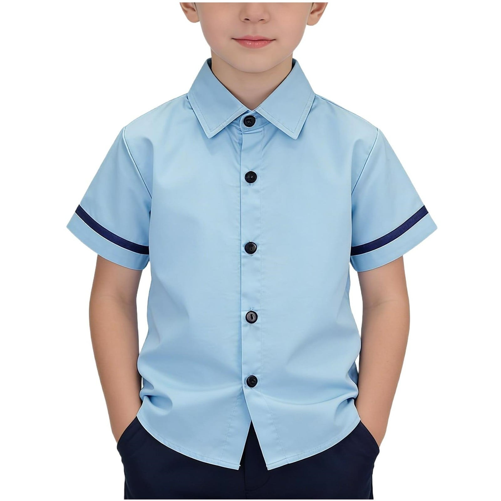 Girls' School Shirts Short Sleeve Uniform Solid/Striped Print Kids ...