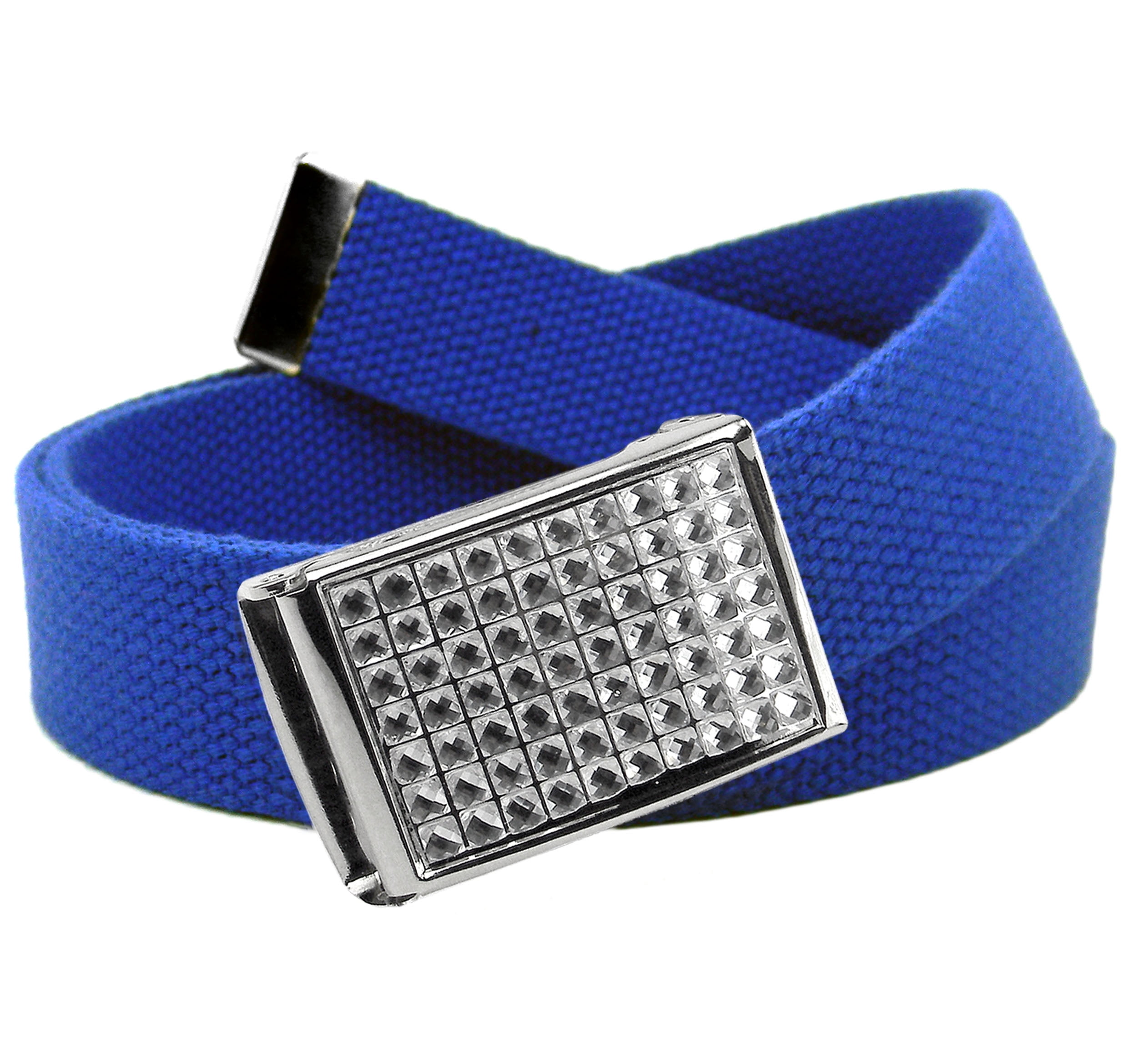 Girls School Uniform Belt Sparkly Crystal Easy Clamp Buckle with Canvas ...