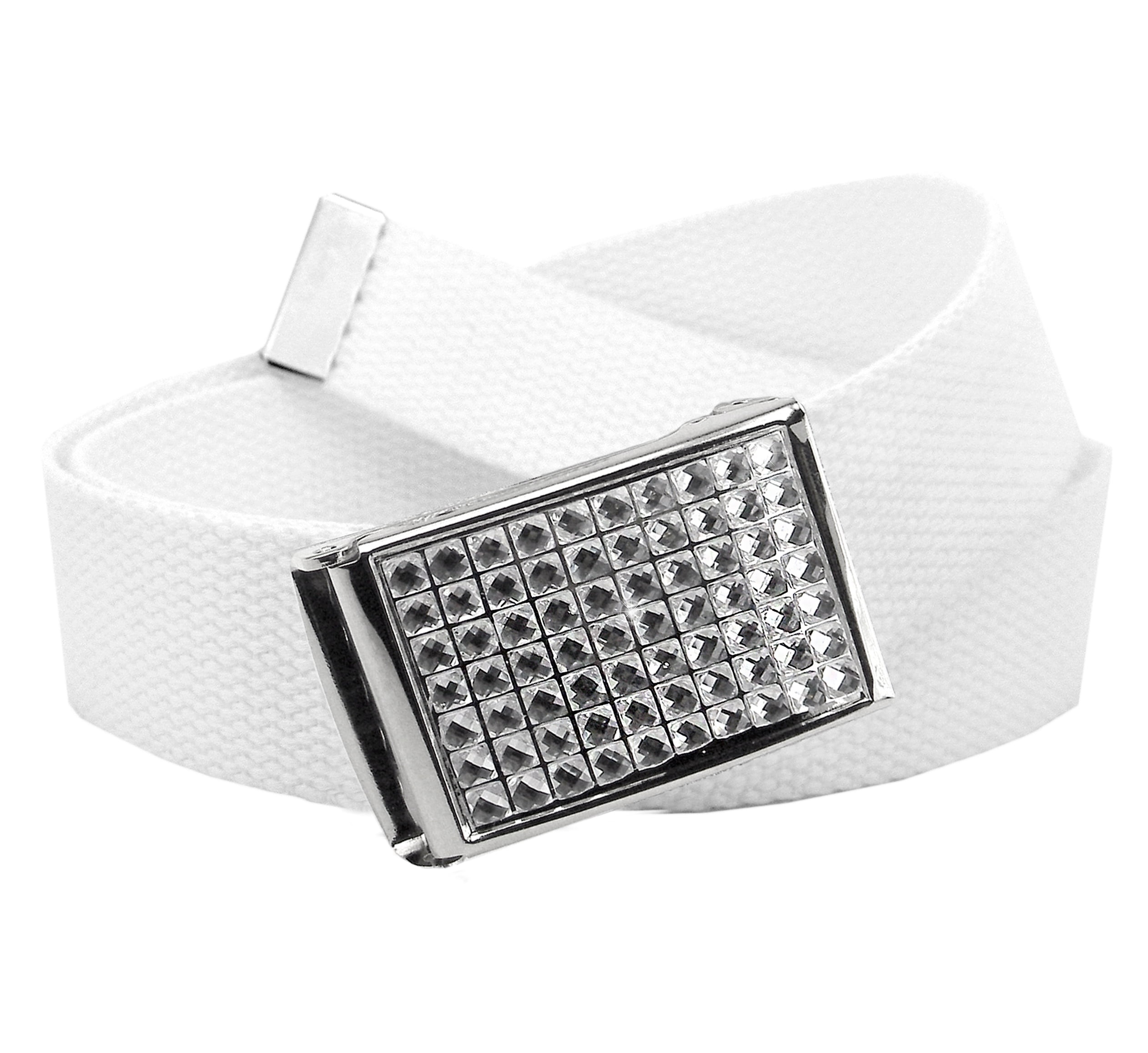 Girls School Uniform Belt Sparkly Crystal Easy Clamp Buckle with Canvas ...