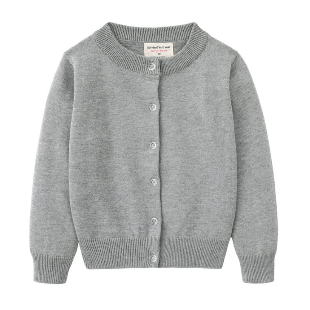 Girls School Uniform Long Sleeve Knit Cardigan Sweater - Walmart.com