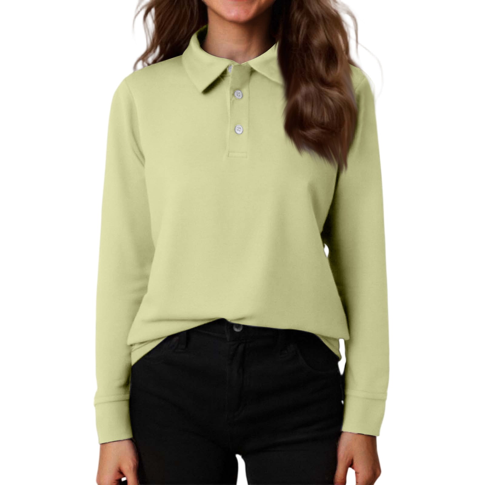 Girls School Uniform Long Sleeve Polo Shirt Kids Golf Polo Shirts Beige ...