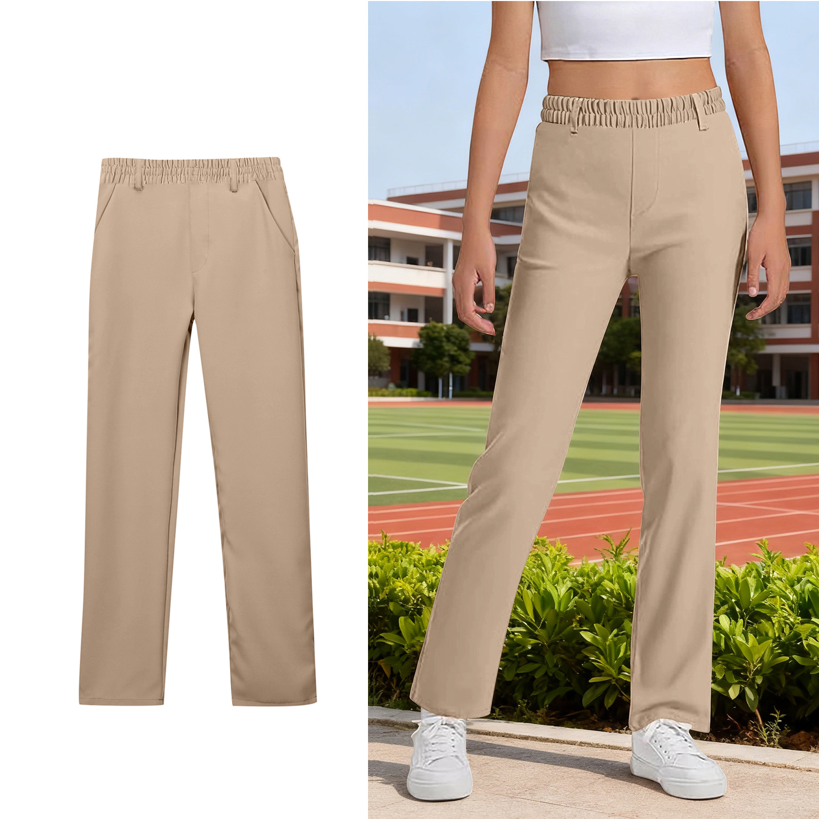 Girls School Uniform Pants Pants Kids Dress Pants with Pockets Straight ...