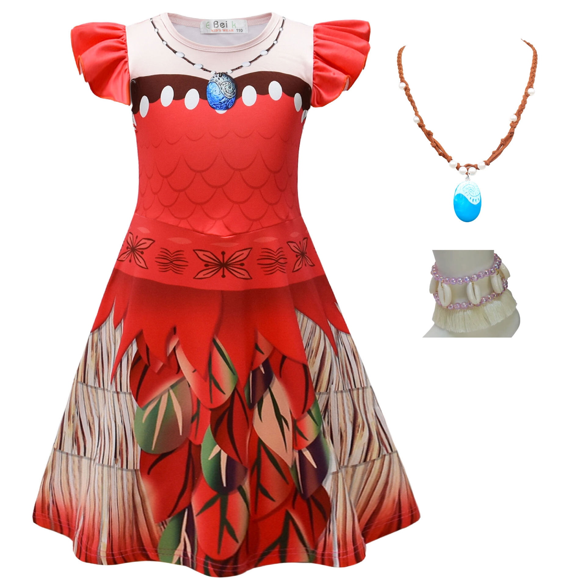 Girls Sea Adventure Princess Costume with Accessories Halloween Cosplay ...