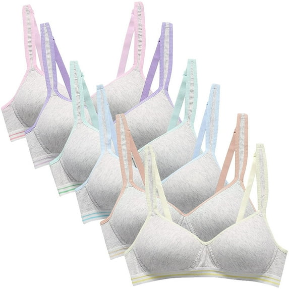 Girls Seamless Training Bras Cotton Developed Kids Sports No Wire ...