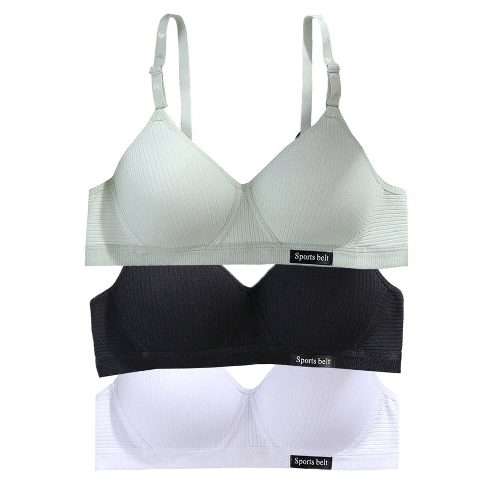 Girls Seamless Training Bras Kids Sports Cotton Developed Bra Solid ...