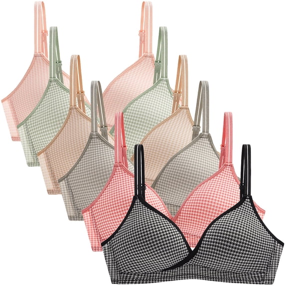 Girls Seamless Training Bras Lightly PaddedThin Cotton Breathable No ...