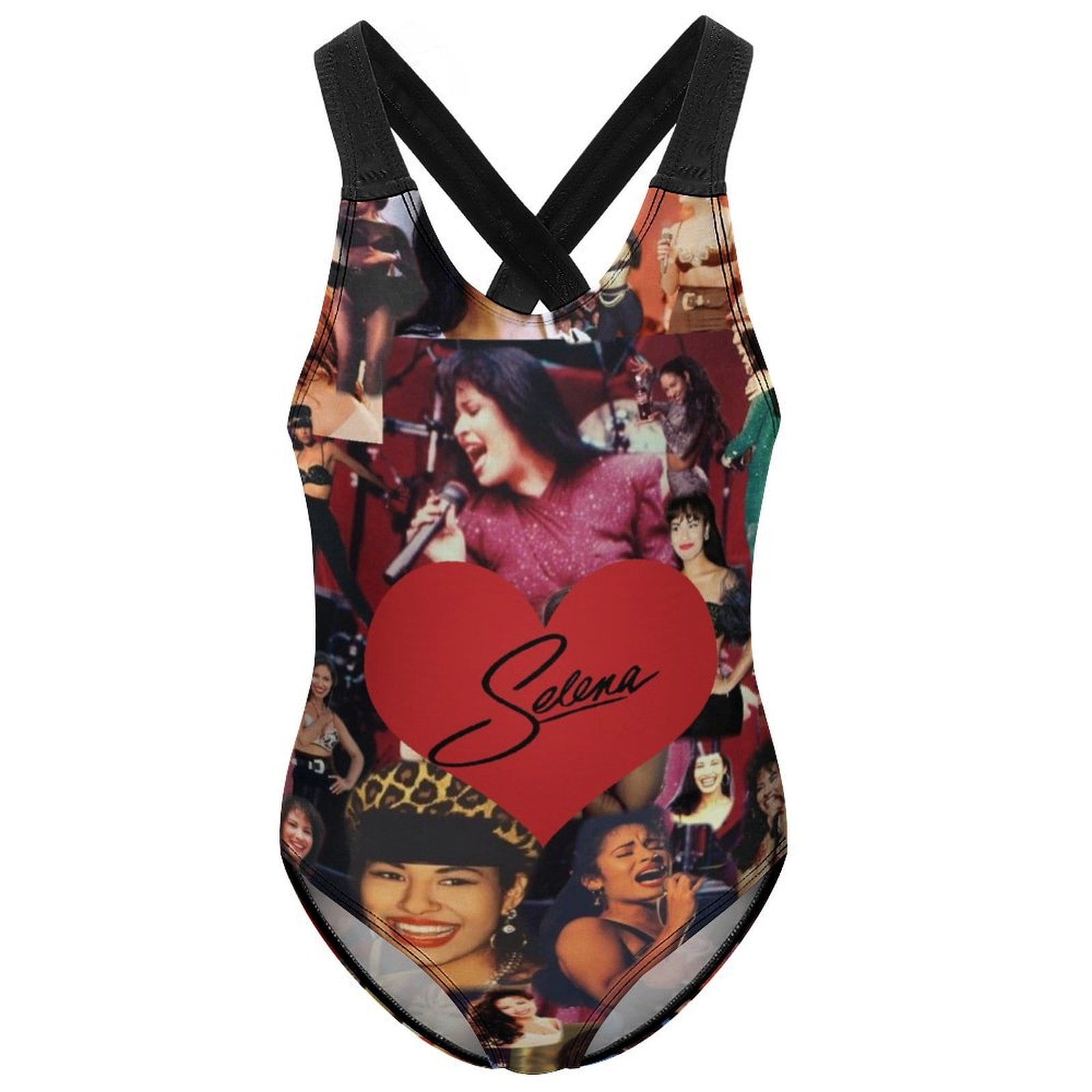Girls Selena Singer Quinta-Nill One Piece Swimsuits Bathing Suits Cross ...
