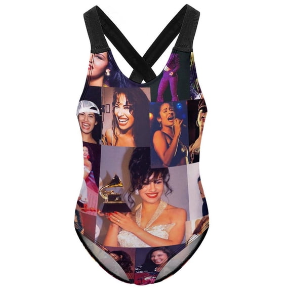 Girls Selena Singer Quinta-Nill One Piece Swimsuits Bathing Suits Cross ...