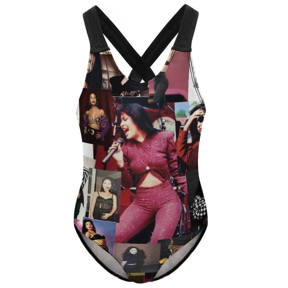 Girls Selena Singer Quinta-Nill One Piece Swimsuits Bathing Suits Cross ...