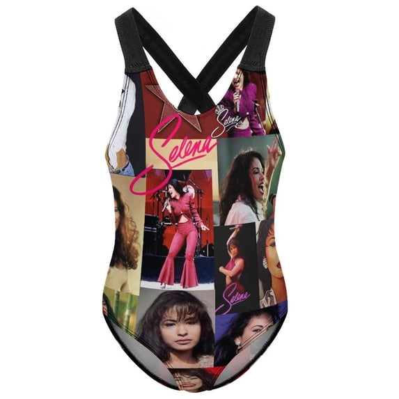Girls Selena Singer Quinta-Nill One Piece Swimsuits Bathing Suits Cross ...