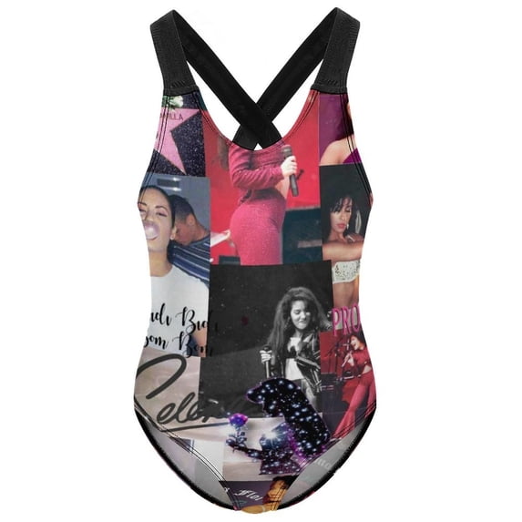 Girls Selena Singer Quinta-Nill One Piece Swimsuits Bathing Suits Cross ...