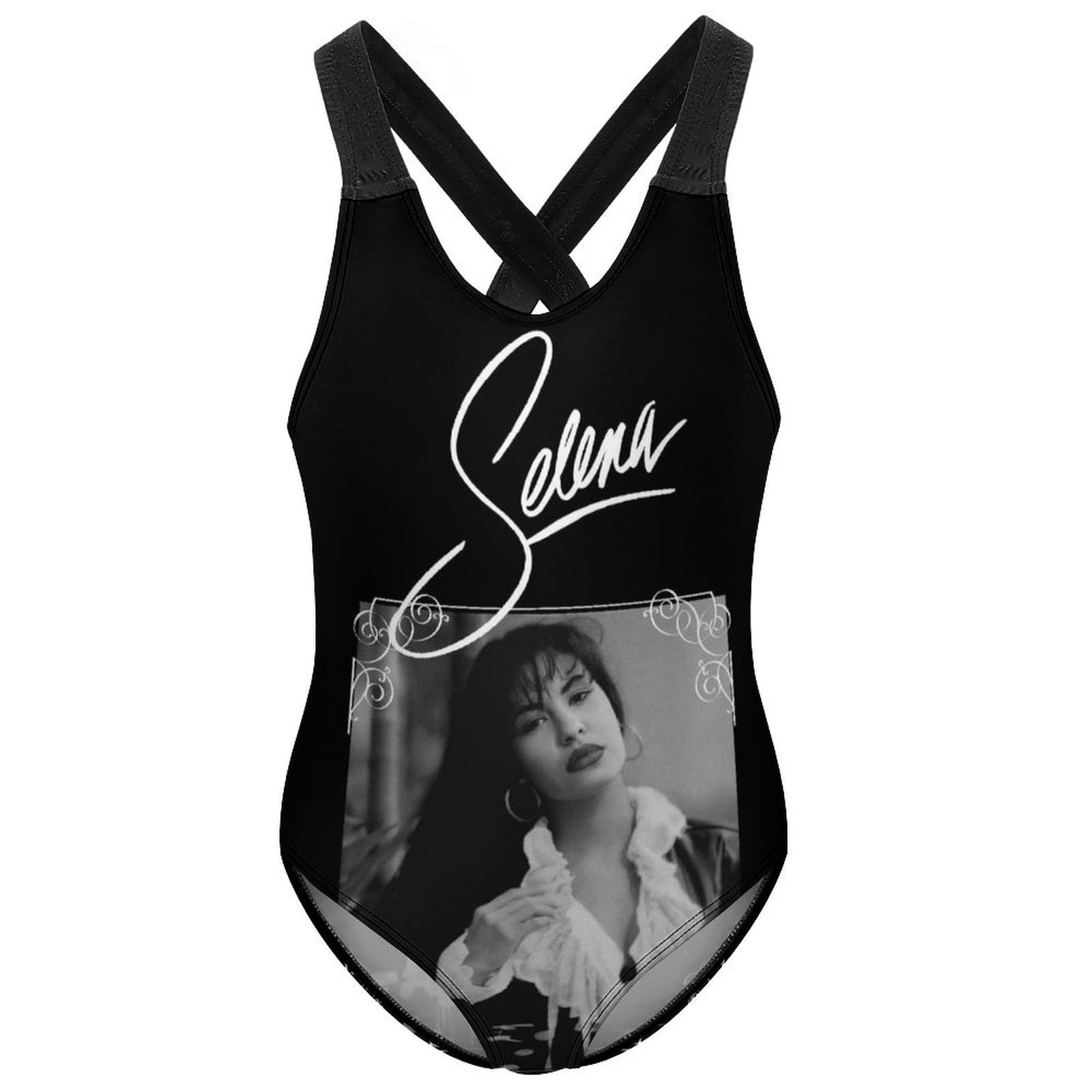 Girls Selena Singer Quinta-Nill One Piece Swimsuits Bathing Suits Cross ...