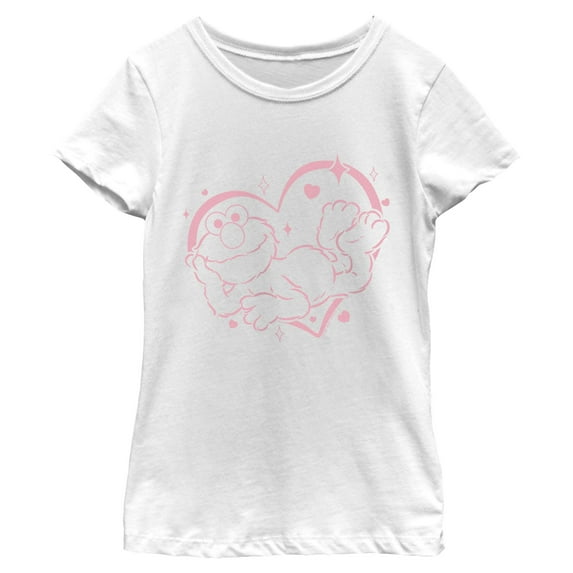 Girls Sesame Street Heart Framed Elmo T Shirt - Walmart.com