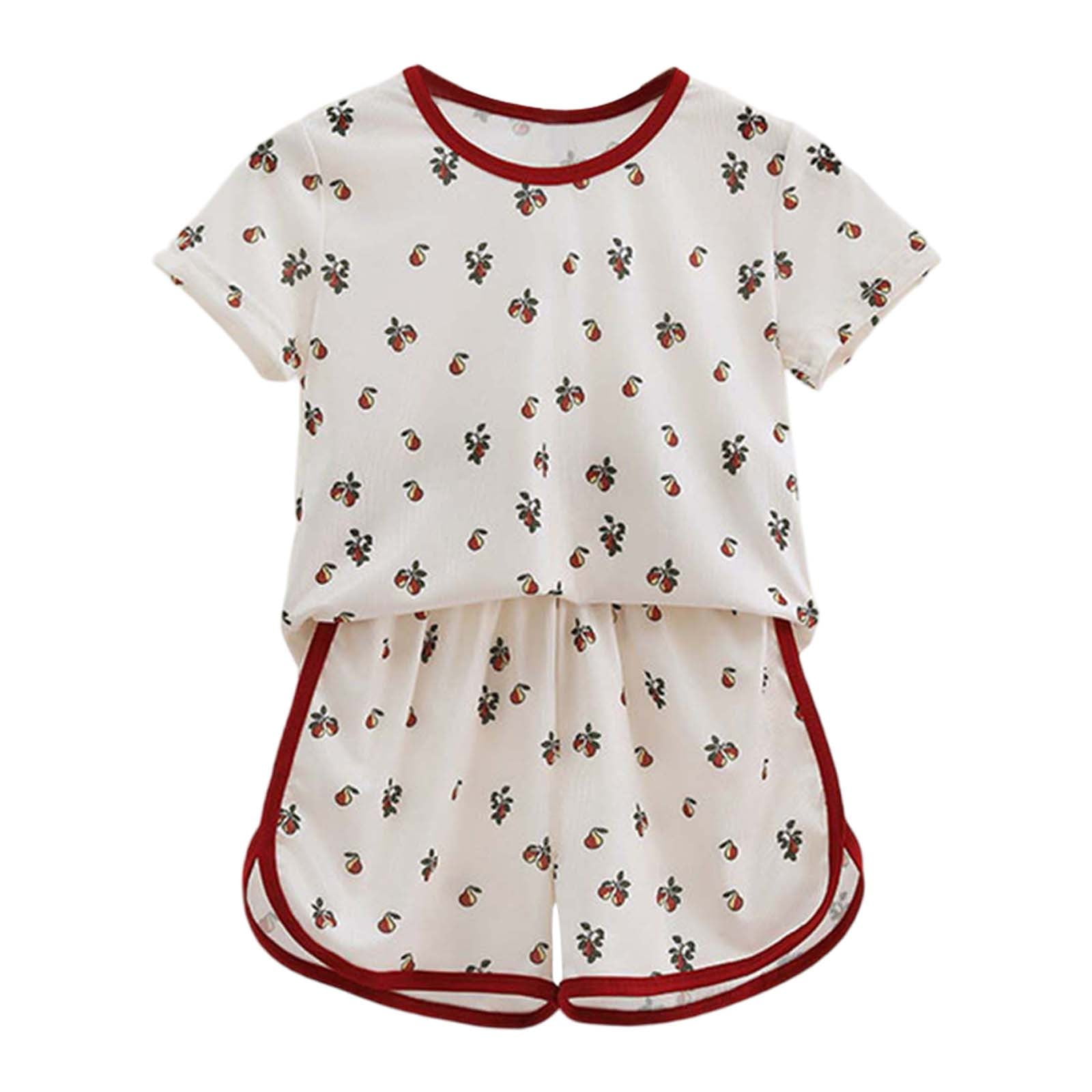 Girls' Sets Causal 2 Piece Outfits Baby Floral Printed Round Neck Short ...