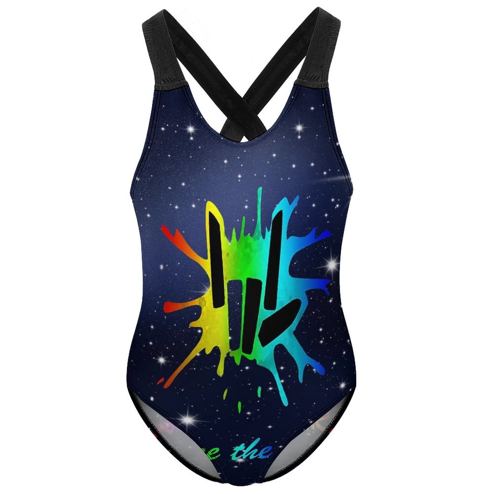 Girls Share The Lo-ve One Piece Swimsuits Bathing Suits Cross Back ...