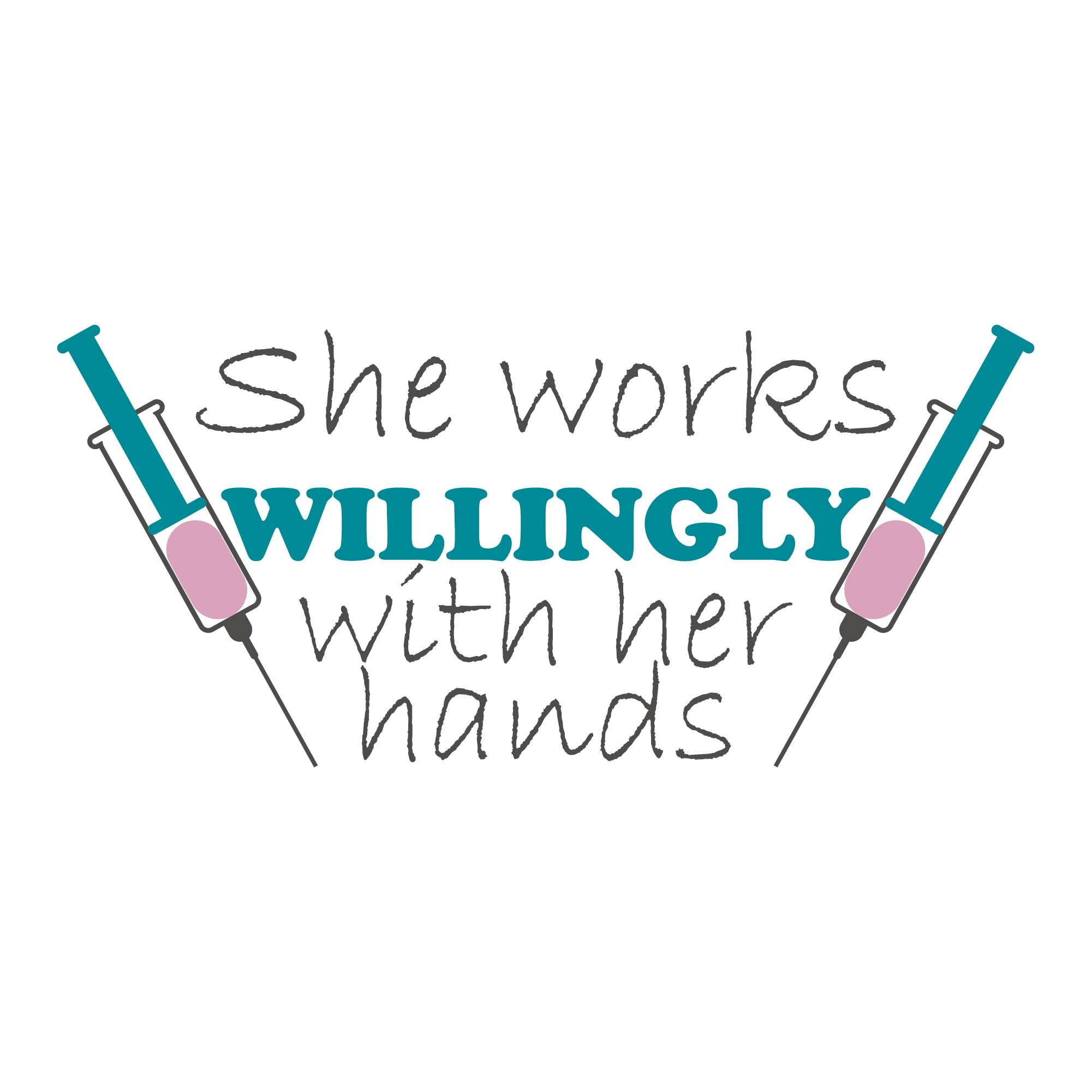 Girls She works willingly with her Hands Cute Girly Wall Decal ...
