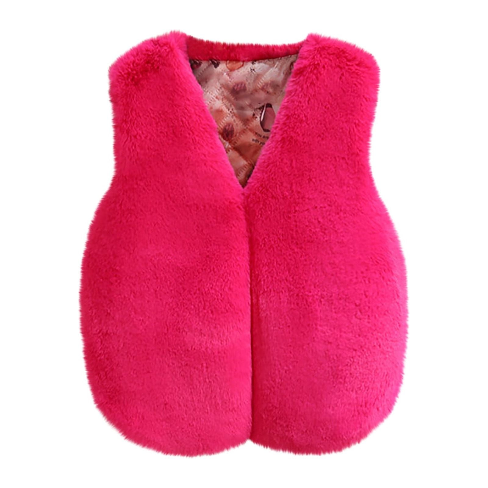 Girls Sherpa Fleece Vest Outerwear Kids Sleeveless Winter Thick Warm ...
