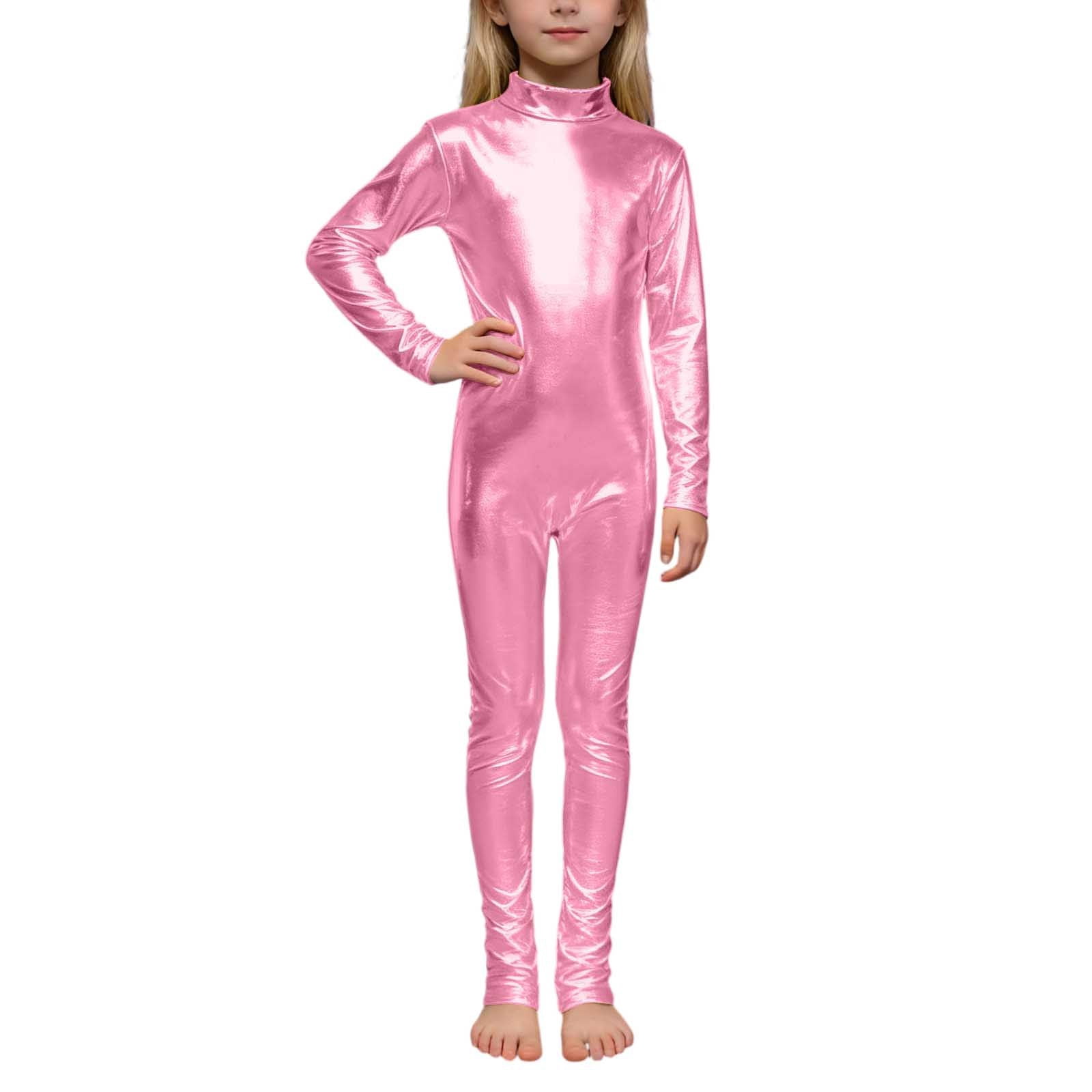 Girls' Shimmering Bodysuit Gold Heat Transfer Performance Wear Metallic ...
