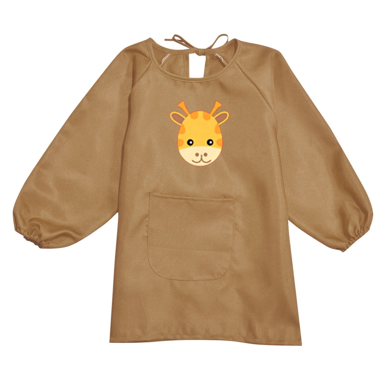Girls Shirts Cartoon Animal Art Smock Apron Big Pocket Children Artist ...