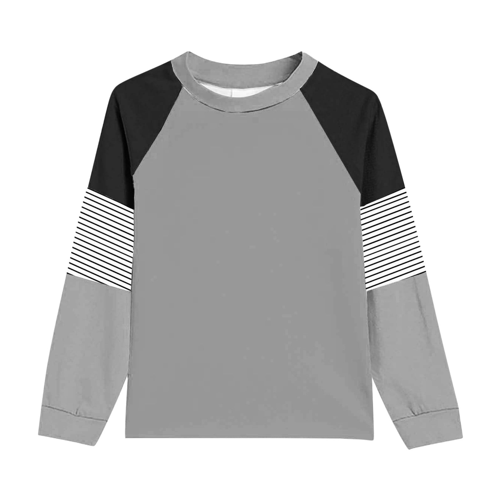 Girls Shirts Casual Big Long Sleeve Striped Color Block Casual Tees ...