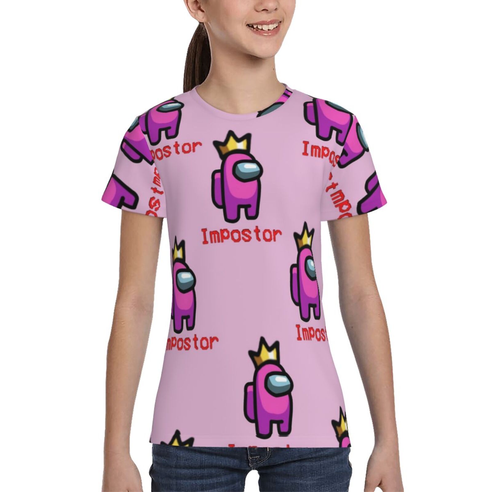 Girls Shirts,Gaming Purple Among-Us Imposter Crewmate T-Shirts for ...