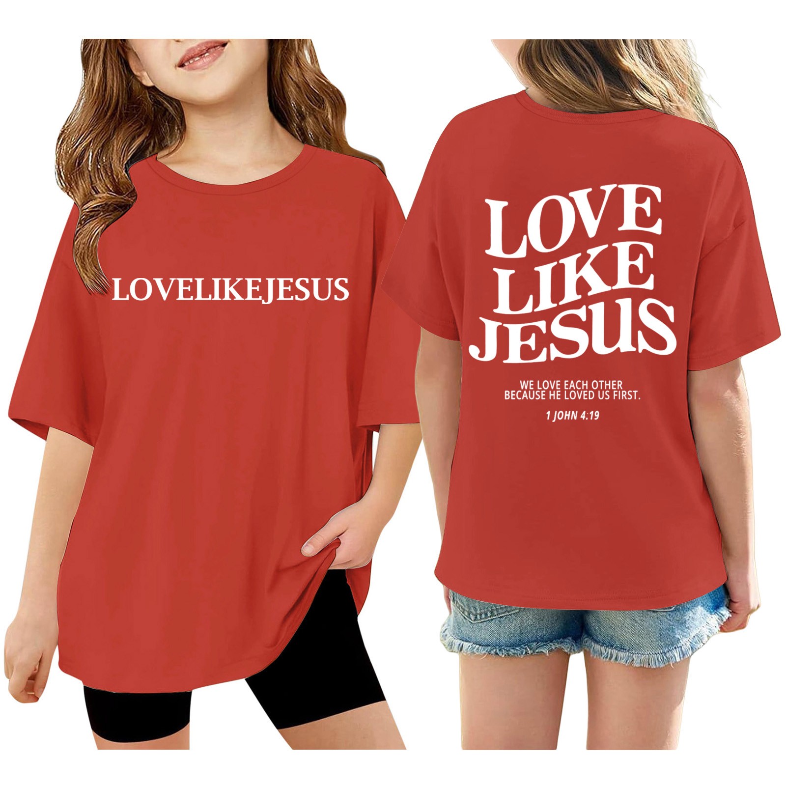 Girls Shirts - Girls Oversized T-Shirt Short Sleeve Crew Neck Basic Tee ...